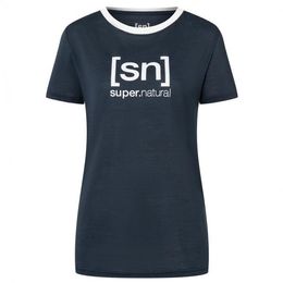 super.natural - Women's The Essential Logo Tee - Merinoshirt Gr XS blau