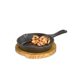 Küchenprofi BBQ Servierpfanne mit Holzbrett, 18 cm