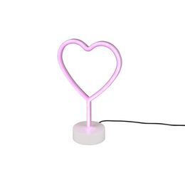 REALITY LEUCHTEN LED-Deko-Tischleuchte Heart, weiß, 30 cm