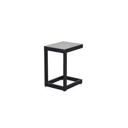 Beistelltisch Sondrino, Aluminiumgestell in schwarz, Tischplatte betonfarbend