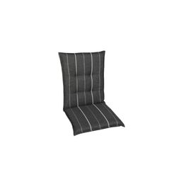 GO-DE Garten-Sesselauflage 23524-25 in dunkelgrau mit hellgrauen Streifen, für Niederlehner