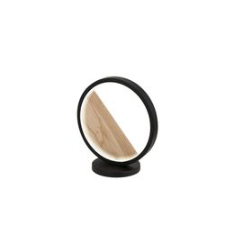 Fabas Luce LED-Tischleuchte Pierre, schwarz/holz, 35 cm