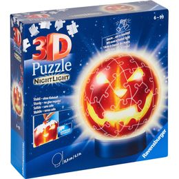 Ravensburger 3D-Puzzle "Nachtlicht Kürbiskopf", 72 Teile, orange