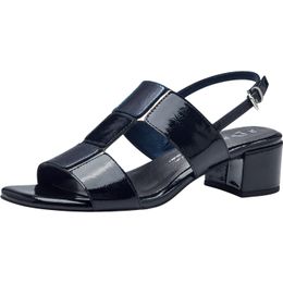 Marco Tozzi® Sandaletten, Lackoptik, Blockabsatz, für Damen, blau, 38