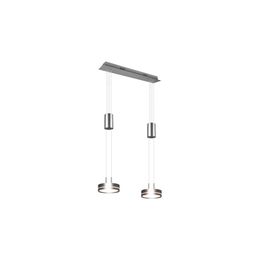 Trio LED-Pendelleuchte Franklin, nickel, 55 cm