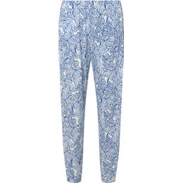 Calida Favourites Paisley Schlafanzug-Hose, Gummibund, für Damen, blau, XS