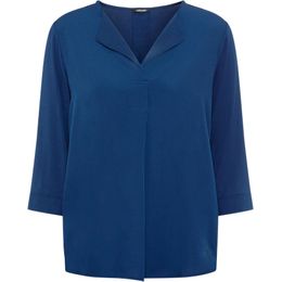 Olsen T-Shirt "Amy", 3/4-Arm, Split-Ausschnitt, für Damen, blau, 44