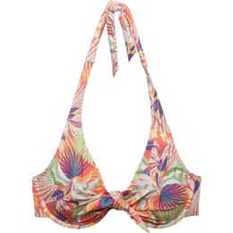 Esprit Palm Beach Bikini-Oberteil, Neckholder, Bindedetail, für Damen, mehrfarbig, 40D