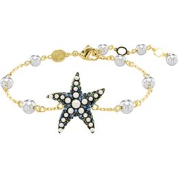 Swarovski Damen Armband mit Kristallperlen, gold