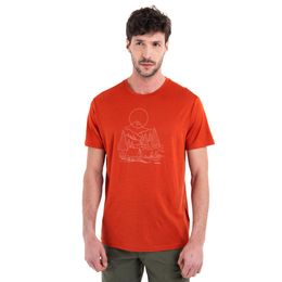 Icebreaker Merino 150 Tech Lite III T-Shirt Sunset Camp - Mann - Molten - Größe XXL