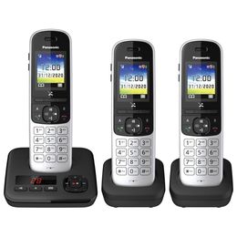 Panasonic Schnurloses Telefon-Set mit Anrufbeantworter KX-TGH723GS silber-schwarz