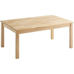 MCA furniture Couchtisch Alfons, Wohnzimmertisch Massivholz geölt, keilverzinkt belastbar bis 20 kg, braun