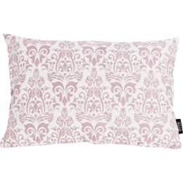 done.® Dekokissen Windsor Ornaments, Jacquardgewebte Kissenhülle ohne Füllung mit Reißverschluss, 1 Stück, rosa|weiß
