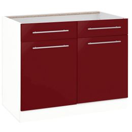 Wiho-Küchen wiho Küchen Unterschrank Flexi2 Breite 100 cm, rot|weiß