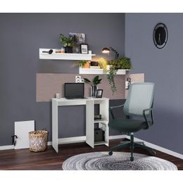 Inosign Schreibtisch BAKAR, Laptoptisch, Computertisch, 2 offene Fächer, platzsparend, Breite/Höhe 40x80 cm, weiß