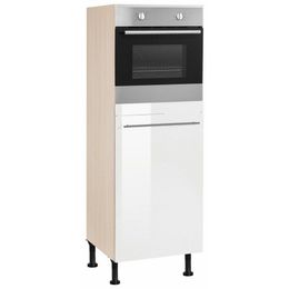 Optifit Backofen/Kühlumbauschrank Bern 60 cm breit, 176 cm hoch, höhenverstellbare Stellfüße, mit Metallgriff, weiß