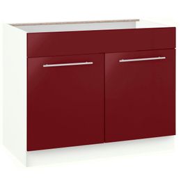 Wiho-Küchen wiho Küchen Spülenschrank Flexi2 Breite 100 cm, rot|weiß