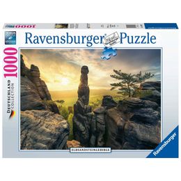 Ravensburger Puzzle Erleuchtung - Elbsandsteingebirge, 1000 Puzzleteile, Made in Germany, FSC® - schützt Wald - weltweit, bunt