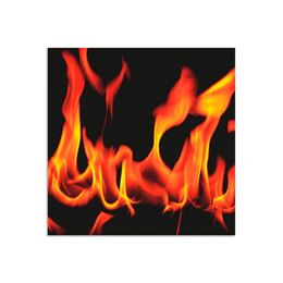 Artland Küchenrückwand Feuer 2 - Flammen, (1-tlg), Alu Spritzschutz mit Klebeband, einfache Montage, schwarz