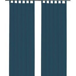 Weckbrodt-Gardinen Vorhang Vito, Weckbrodt, Schlaufen (1 St), blickdicht, Satin, Schlaufenschal, Gardine, blickdicht, Microvelour, Unifarben, blau
