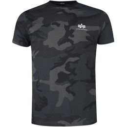 Alpha Industries BACKPRINT T CAMO T-Shirt grau schwarz in L