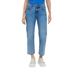 s.Oliver 5-Pocket-Jeans Karolin mit floralem Muster, blau