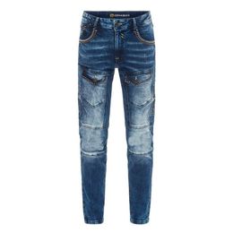 Cipo & Baxx Cipo & Baxx Straight-Jeans in ausgefallenem Look, blau