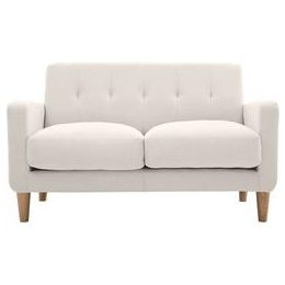 Miliboo Design-Sofa skandinavisch naturfarbener Stoff 2-Sitzer LUNA