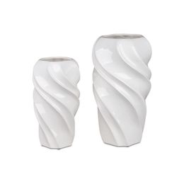formano Dekovase Waves, Weiß H:37cm D:20cm Keramik