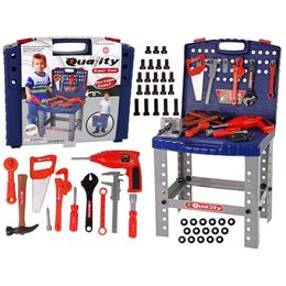 LEAN Toys Kinder-Werkzeug-Set Werkzeugset Bohrer Koffer Spielzeug Set Handwerker Tisch Bohrmaschine