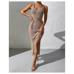 ZWY Strandkleid Damen-Strand-Hohlrücken-Strickoverall mit Bluse