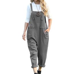 TZTA Trading UG Latzhose Damen Latzhose Sommer Oversize Trägerhose Beiläufig Loose Bib Pants Overall Baggy Jumpsuit Sommerhose Träger