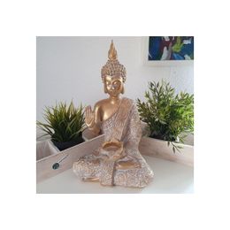 Aspinaworld Buddhafigur Sitzende Buddha Figur als Teelichthalter Gold 38 cm