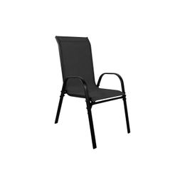 Mojawo Armlehnstuhl XL Stapelstuhl Metall schwarz Textilen Farbe schwarz