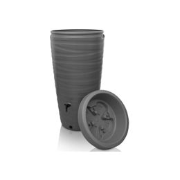 YourCasa Regentonne 240 Liter [Wave Design] Regenfass aus Kunststoff mit Wasserhahn
