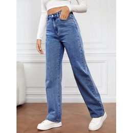 Orient Phoenix High-waist-Jeans Damen Hosen Gerade Jeans Frauen Hohe taillierte Denim Hosen Breite Bein Streetwear Länge Hose