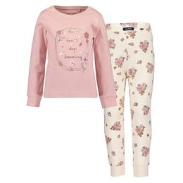 Blue Seven Pyjama Blue Seven Mädchen Schlafanzug Pyjama lang rosa beige (2 tlg)