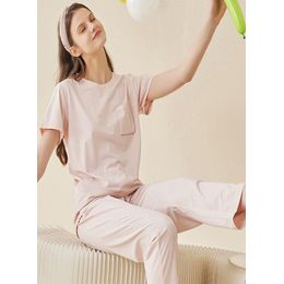 ZWY Spitzenkleid Frühlings- und Sommer-Kurzarmpullover-Pyjama-Set für Paare