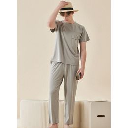 ZWY Spitzenkleid Frühlings- und Sommer-Kurzarmpullover-Pyjama-Set für Paare