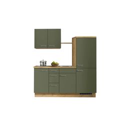 Küchenzeile mit Elektrogeräten Breda - grün - 185 cm - Sconto
