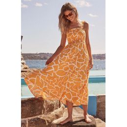 RUZU UG Dirndl Kleid Damen sexy Strapse geometrische Urlaub Strand-Stil (1-tlg)