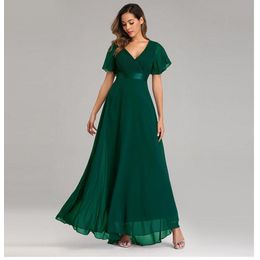 FIDDY Abendkleid Maxikleid-A-Linien-Kleid -V-Ausschnitt Abendkleid