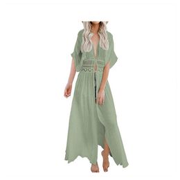 AFAZ New Trading UG Strandkleid Damen Sommer Cover up Bikini Maxi Strandkleid Boho Kimono Lang (Einfarbiges