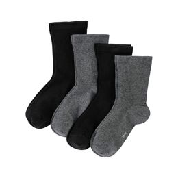 bonprix Socken mit druckfreiem Bündchen mit Bio Baumwolle (4er Pack)