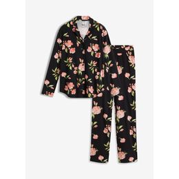 bonprix Pyjama mit Knopfleiste und Eingriffstaschen