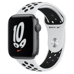 Apple Watch (Series SE) 2020 GPS 44 mm - Aluminium Grau - Nike Sportarmband Weiß