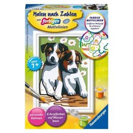 RAVENSBURGER VERLAG Ravensburger Malen nach Zahlen 29681 - Süße Welpen - Kinder ab 7 Jahren