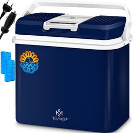 24 Liter Kühlbox kühlt und wärmt Thermo-Elektrische Kühlbox 12 Volt und 230 Volt Mini-Kühlschrank für Auto und Camping Navyblau - Navyblau - Kesser