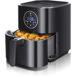 Mini Cube - Heißluftfriteuse xl, Heisluftfritöse ohne öl für 1-3 Personen, Heißluftfritteuse klein mit digitalem LED-Touchscreen, Air fryers mit 7