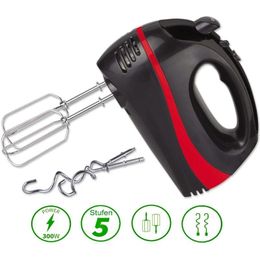 Turbo Handmixer Handrührer Stabmixer Hand Mixer 300 Watt Schwarz/Rot - Zilan